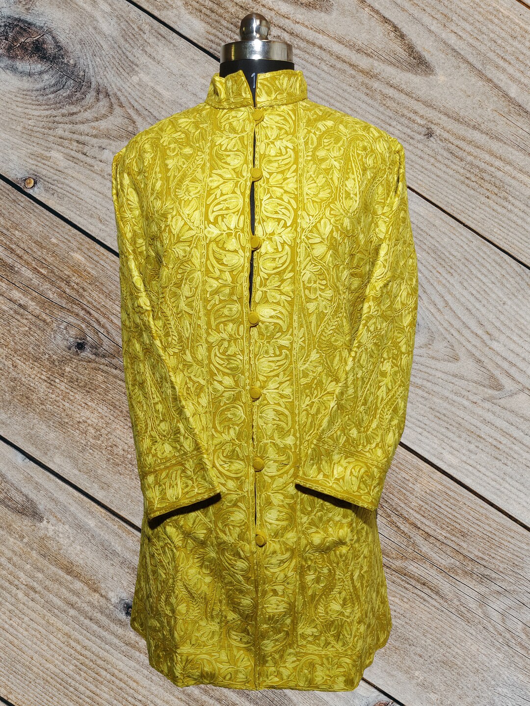 Heavy Embroidery Kashmiri Jama Coat Kashmiri Jamawar Coat - Etsy