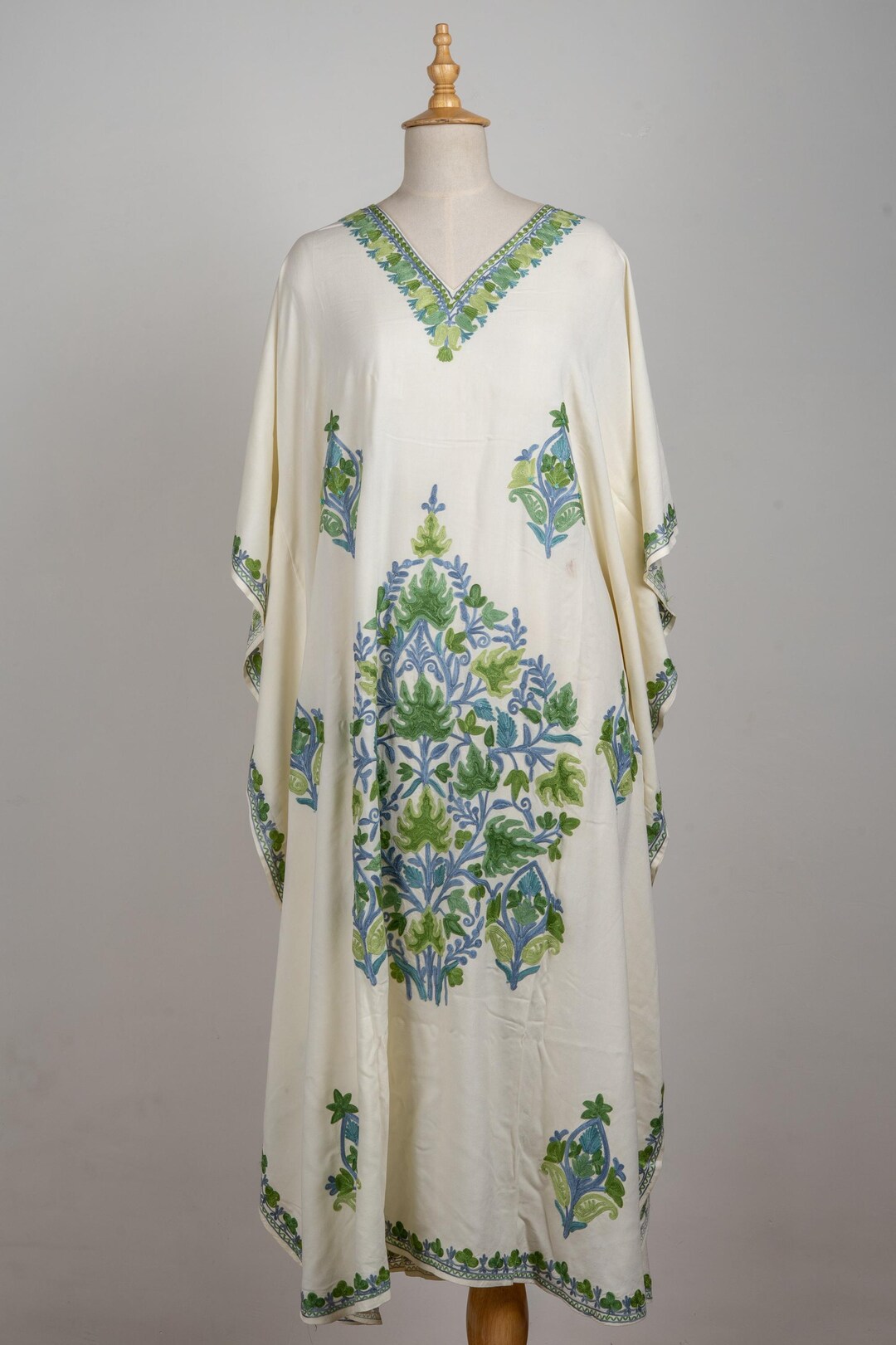 Ivory Breeze Aari Embroidered Kaftan for Summer Days - Etsy