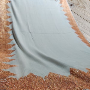 Kashmiri Tilla Embroidery Woolen Shawl, Kashmiri Embroidered Wrap/shawl ...