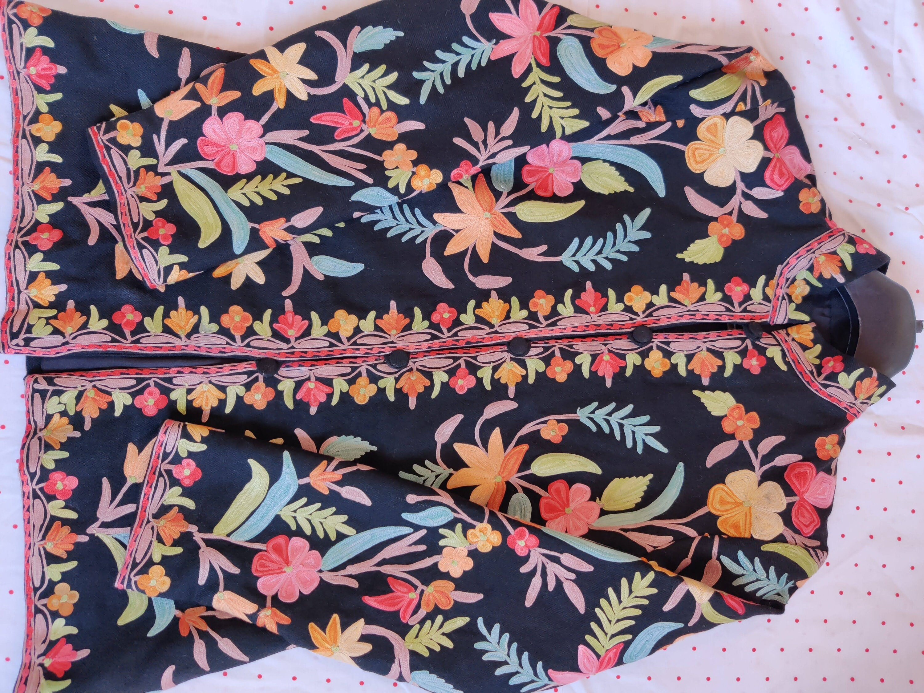 Kashmiri Jacket With Chainstitch Embroidery Customisable - Etsy