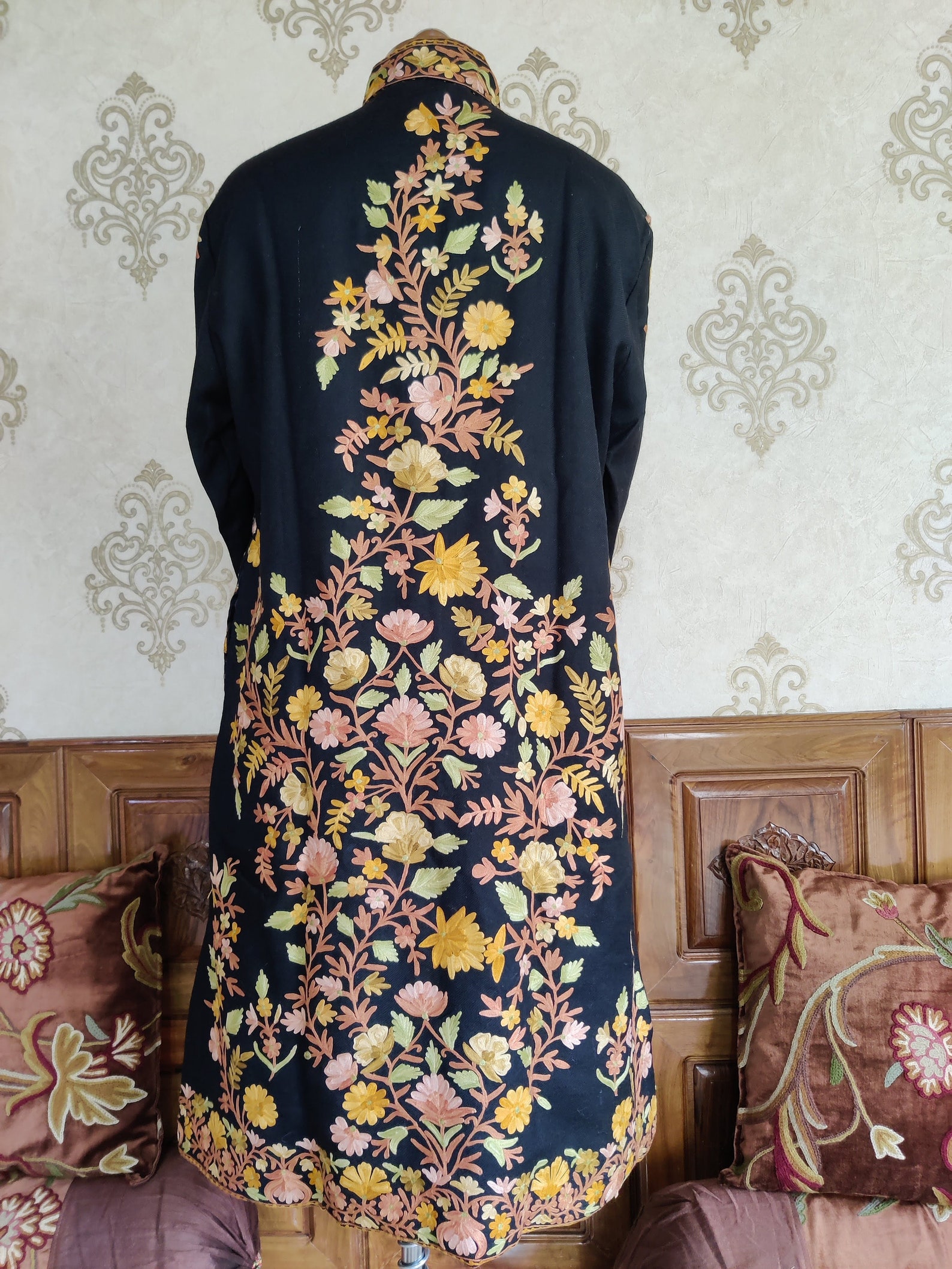 Kashmiri Jacket With Chainstitch Embroidery, Customisable Kashmiri ...