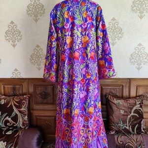 The Royal Reverie: Kashmiri Aari-embroidered Long Robe - Etsy