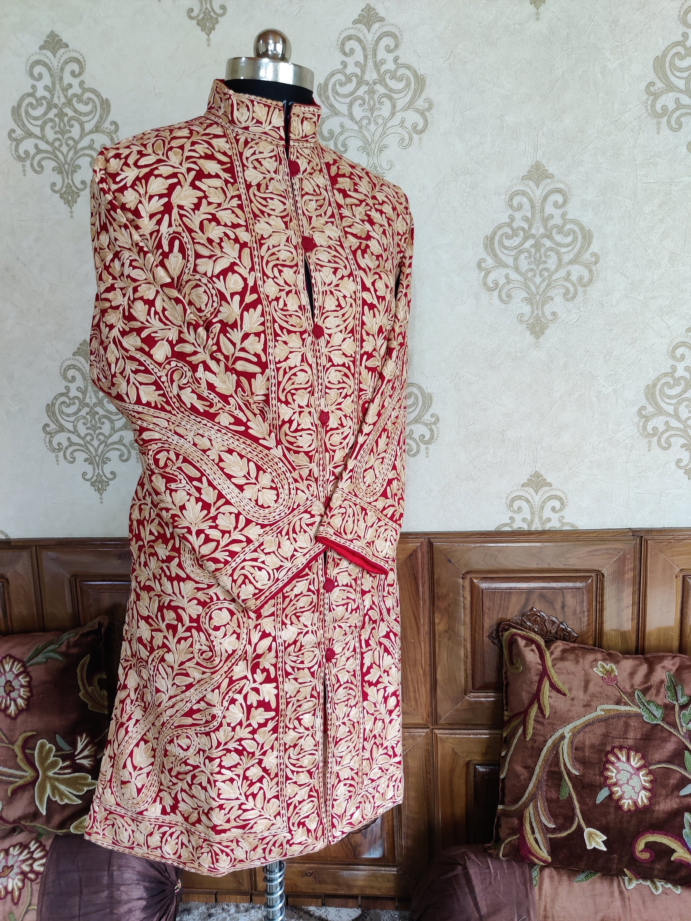 Kashmiri Jacket Paisley Coat Kashmiri Coat Embroidery - Etsy