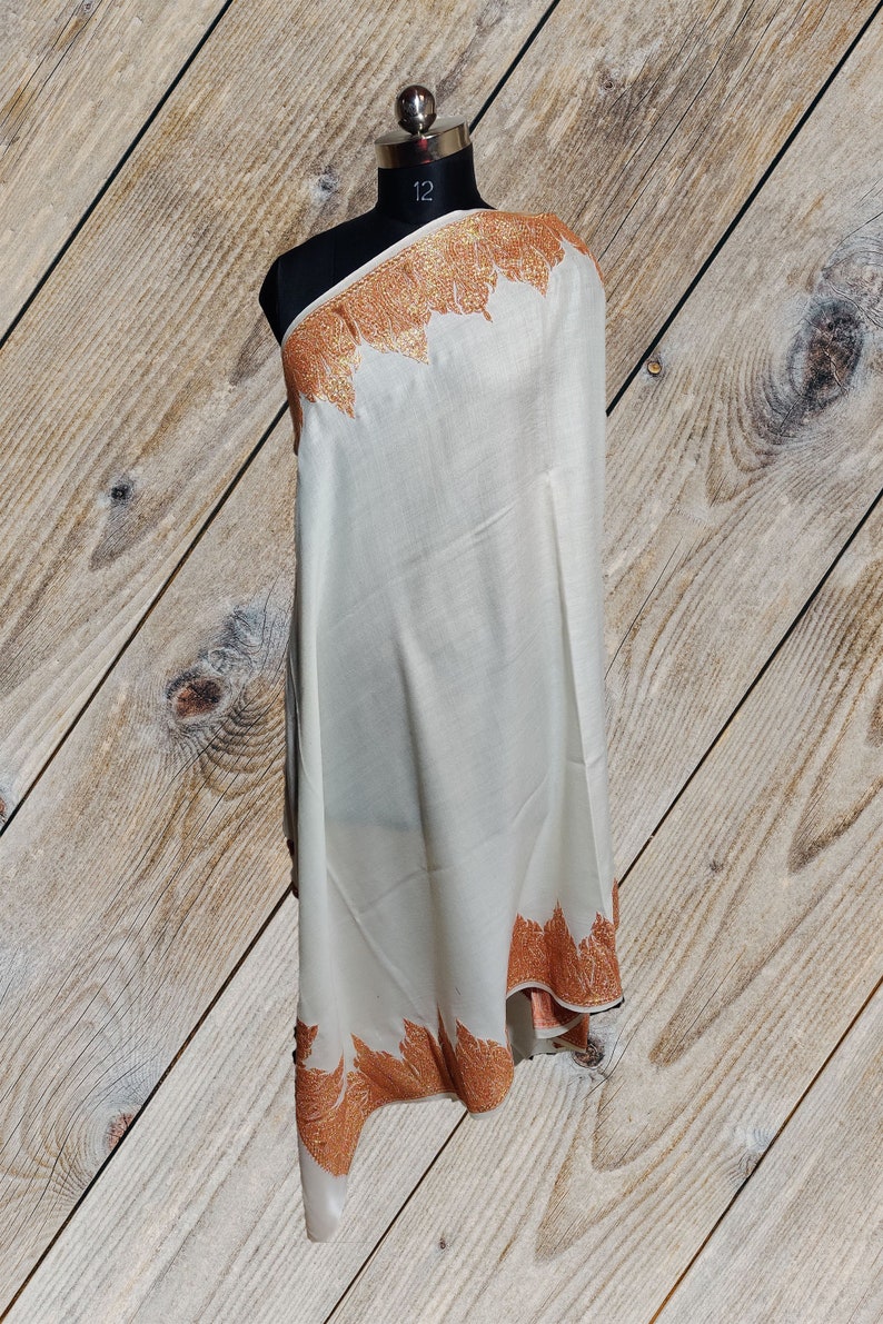 Kashmiri Tilla Embroidery Woolen Shawl Kashmiri Embroidered - Etsy