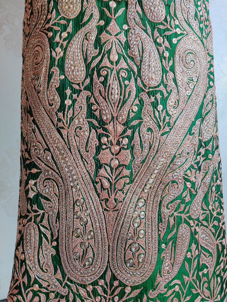 Pure Silk Kashmiri Suit With Heavy Tilla Embroidery | Etsy