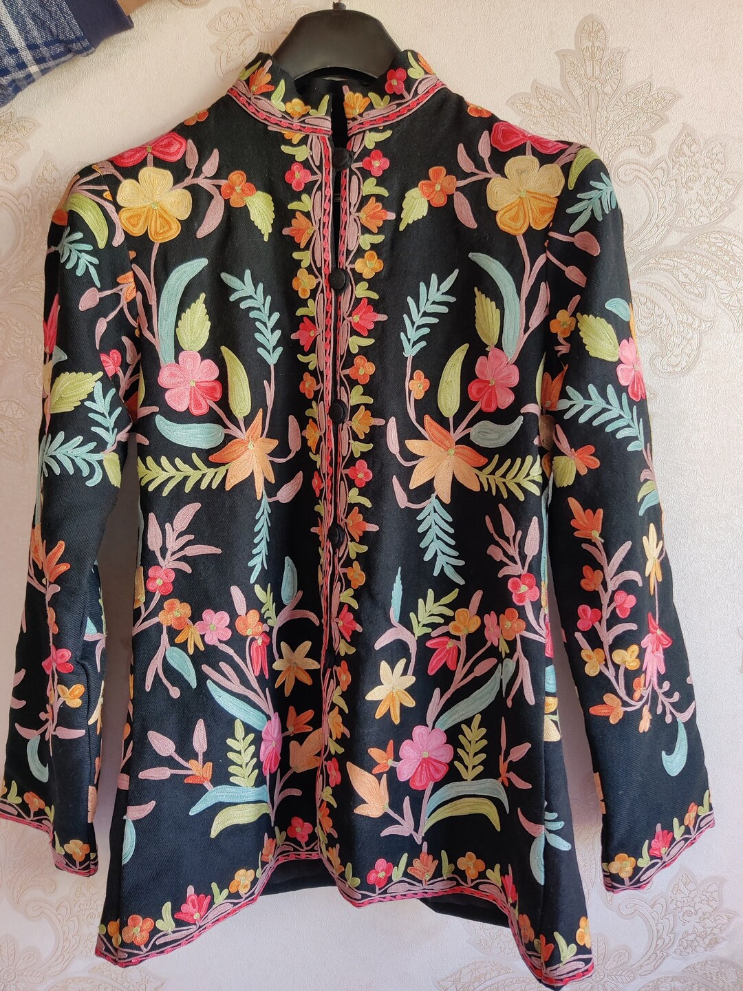 Kashmiri Jacket With Chainstitch Embroidery, Customisable Kashmiri ...