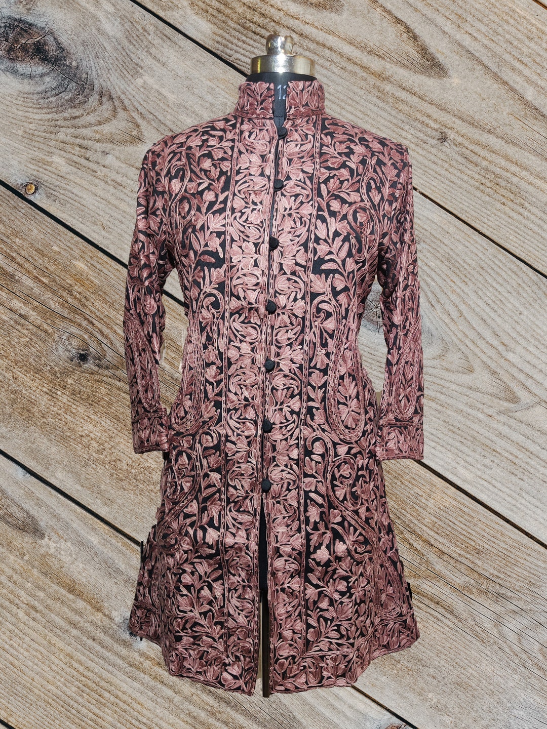 Kashmiri Woolen Jacket, Paisley Wool Coat, Kashmiri Embroidered Coat ...