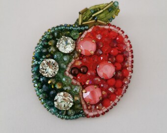 Apple Brooch Apple Brooch Pin Apple Pin Red Apple Apple - Etsy