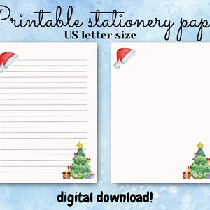 Christmas Printable Writing Paper, Penpal, Stationery Paper, Digital ...