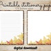 Maple Leaves Printable Stationery Paper, Fall Autumn, Stationery Paper ...