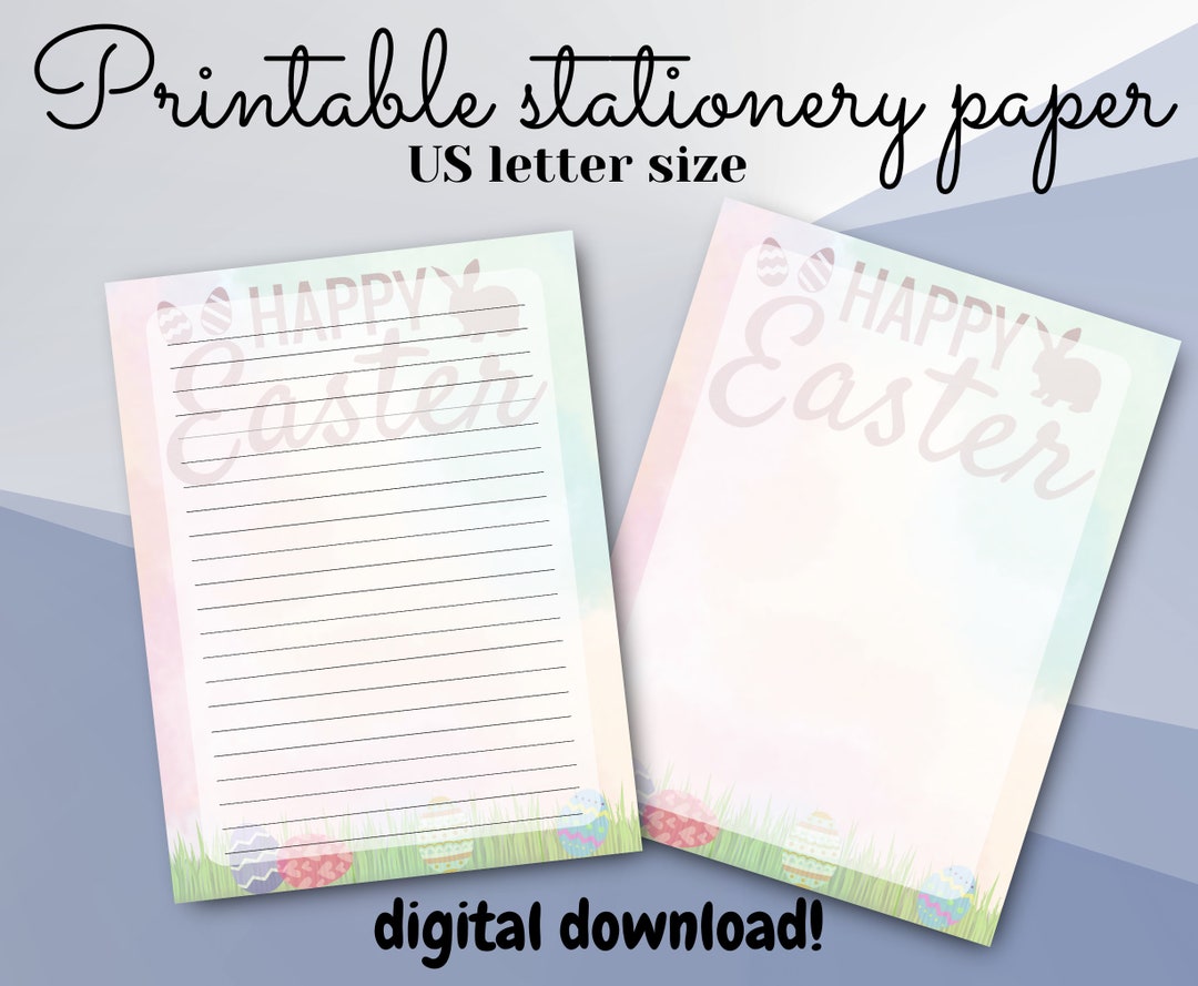 Happy Easter Printable Writing Paper, Digital Download, Journaling ...