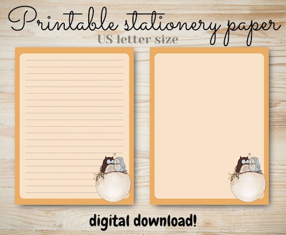 Cute Owl Writing Paper