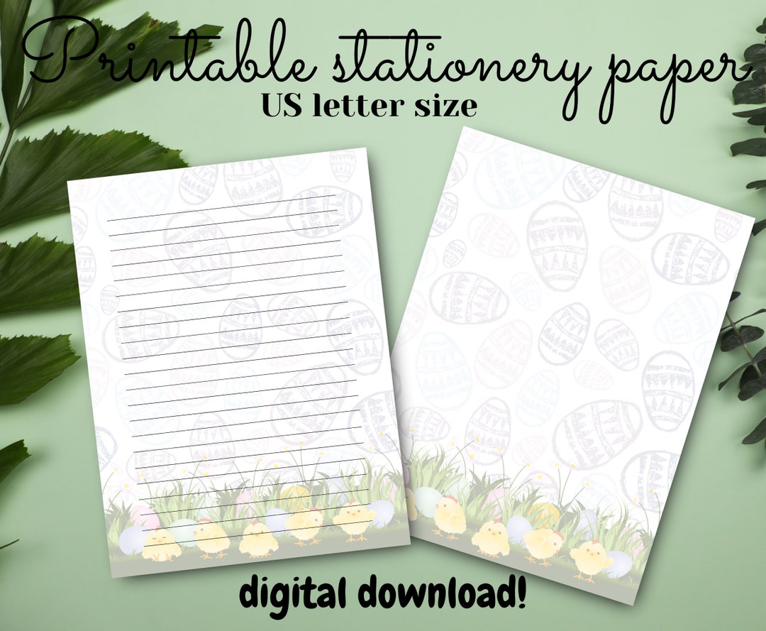 Easter Chicks Printable Stationery Writing Paper, Digital Download ...