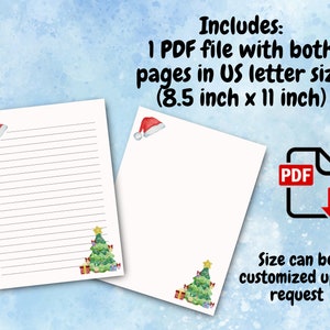 Christmas Printable Writing Paper, Penpal, Stationery Paper, Digital ...