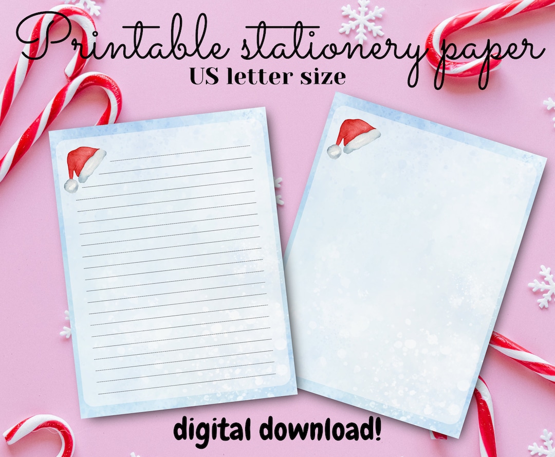 Christmas Printable Writing Paper, Journal Paper Set, Stationery Paper ...