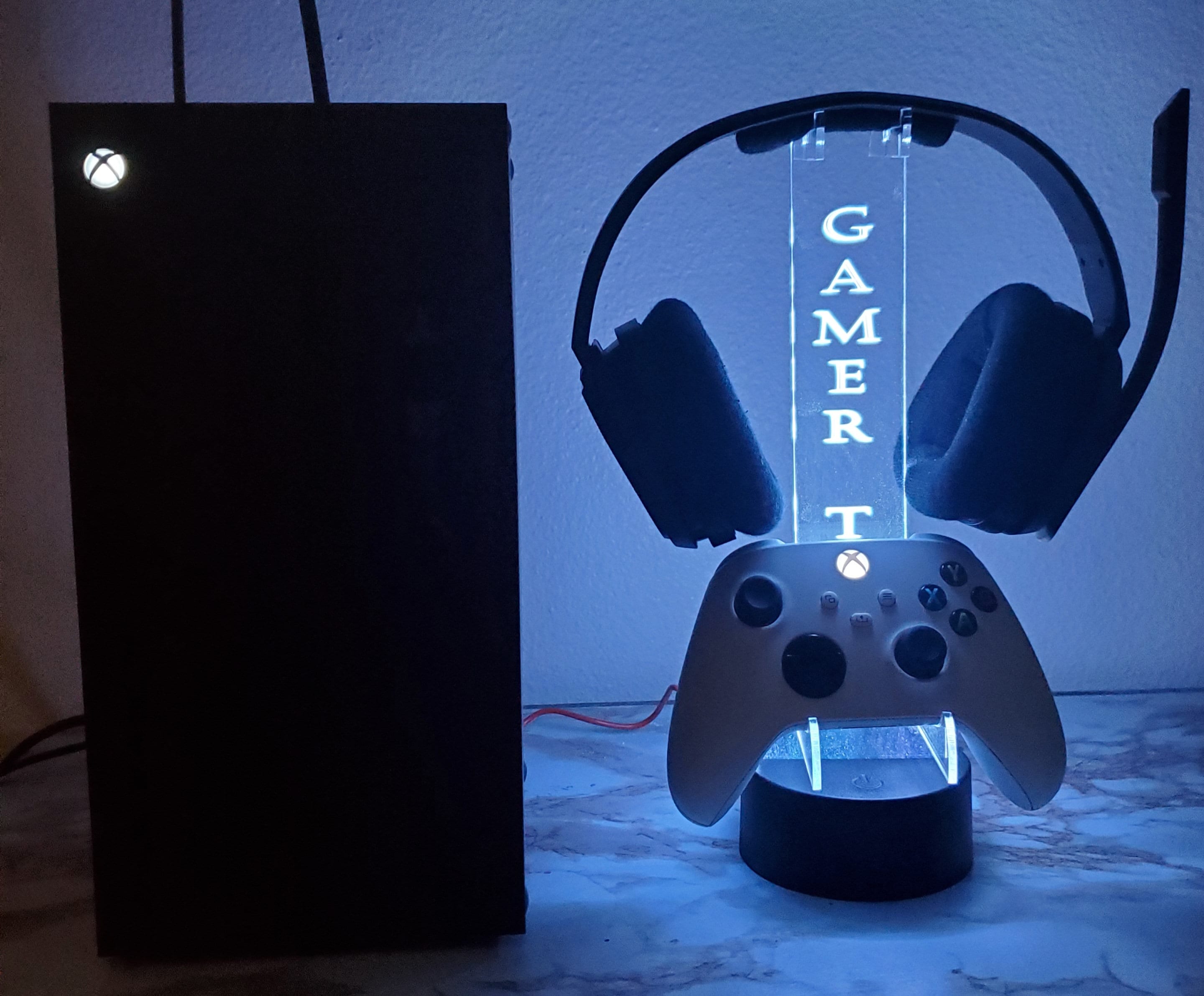 Controller/headset Gamer Stand Light up Xbox Playstation LED Headphone ...