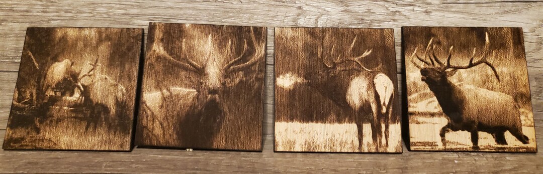 Elk Coaster, Wildlife Coaster, Hunting Gifts for Men, Antler Decor ...