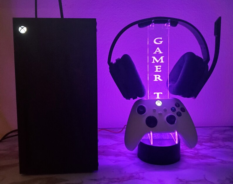 Controller/headset Gamer Stand Light up Xbox Playstation LED Headphone ...