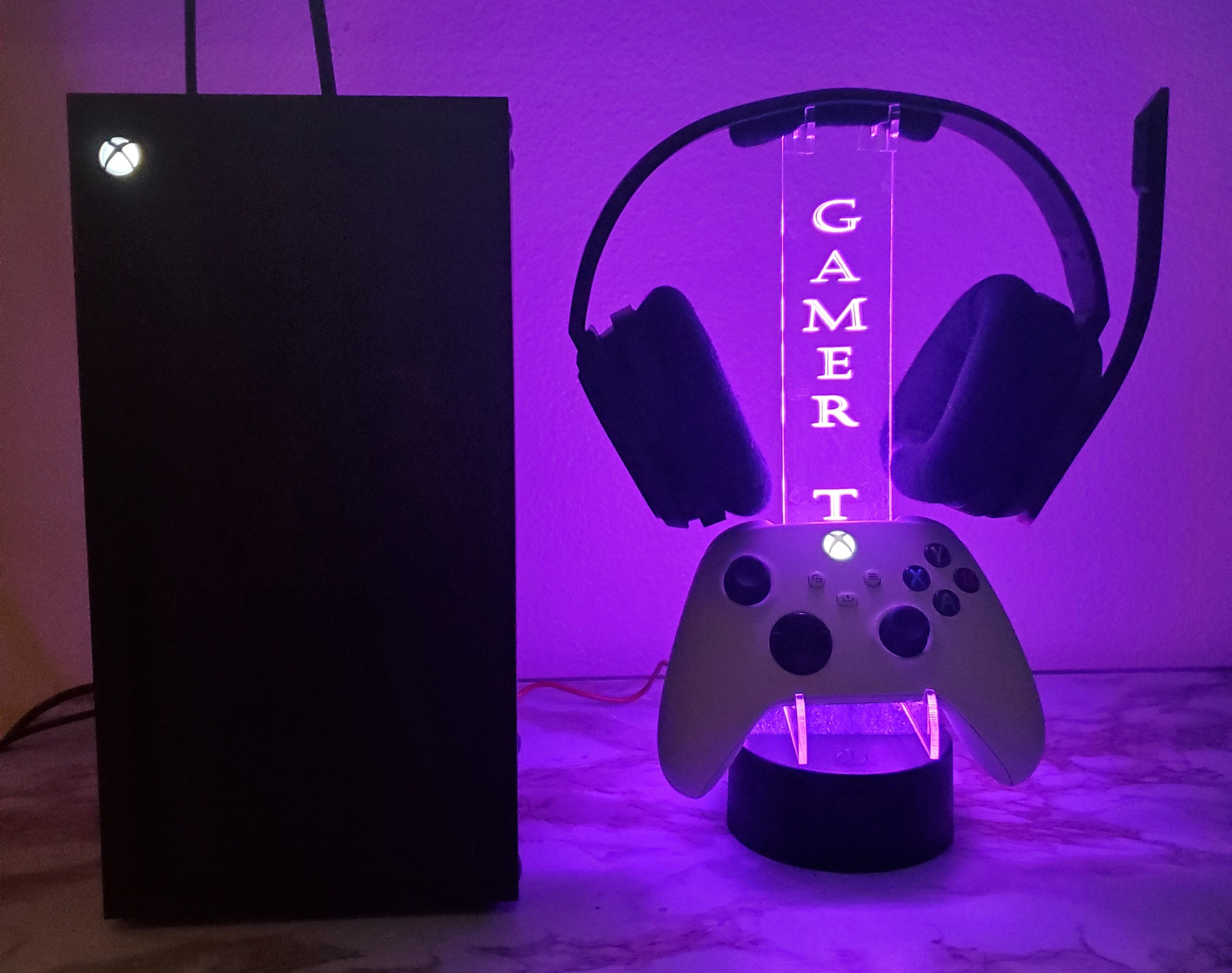 Controller/headset Gamer Stand Light up Xbox Playstation LED Headphone ...