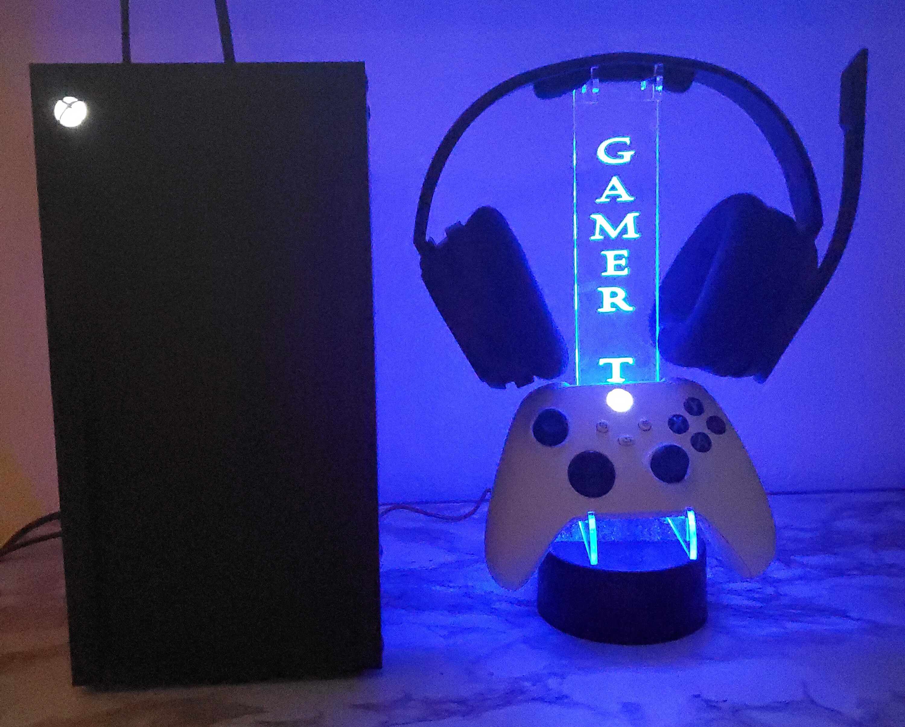 Controller/headset Gamer Stand Light up Xbox Playstation LED Headphone ...