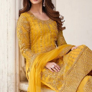 Latest Yellow Pakistani Indian Salwar Kameez Party Wear Women - Etsy