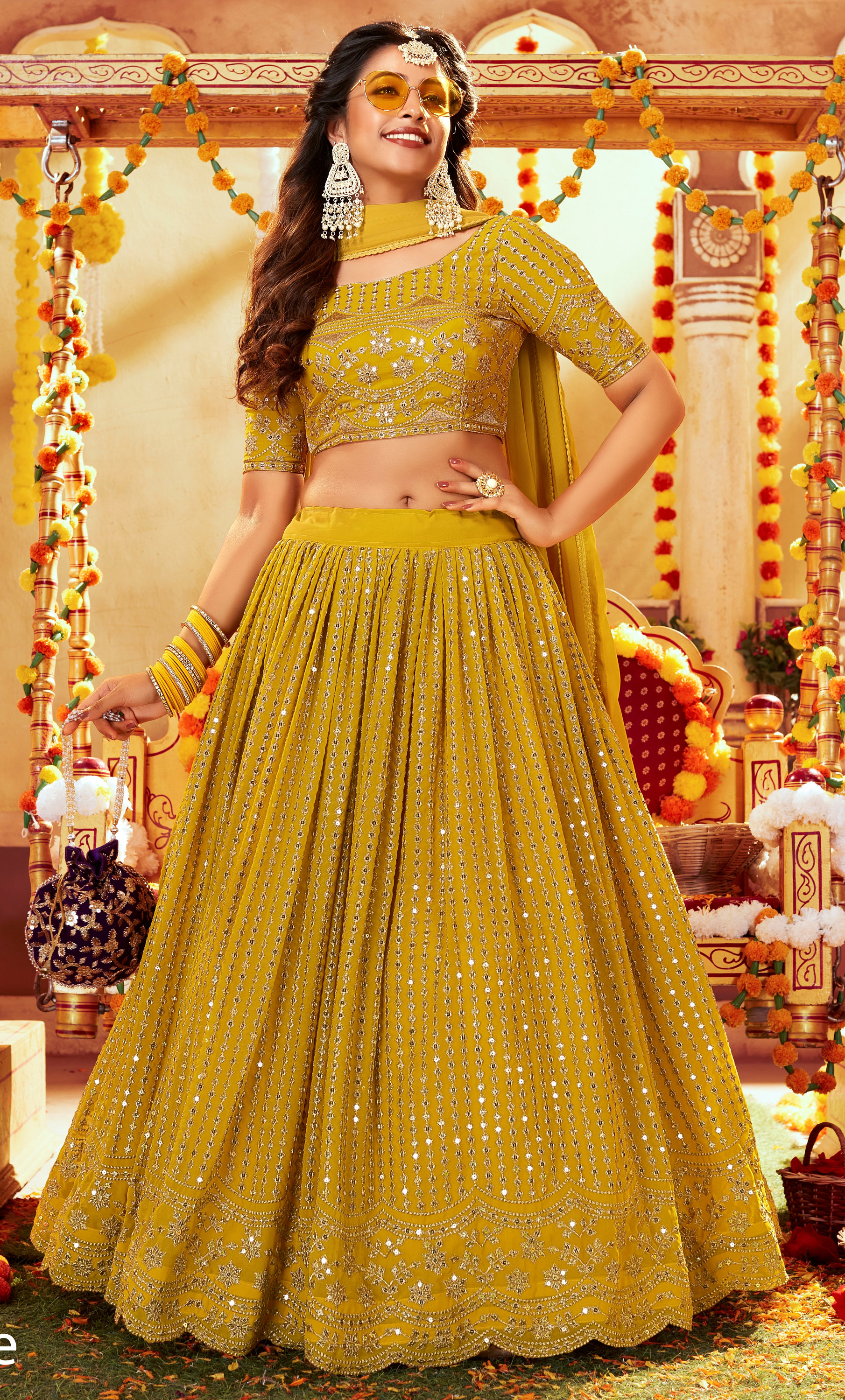 Latest Yellow Color Lehenga Choli Latest Lehenga for Wedding - Etsy