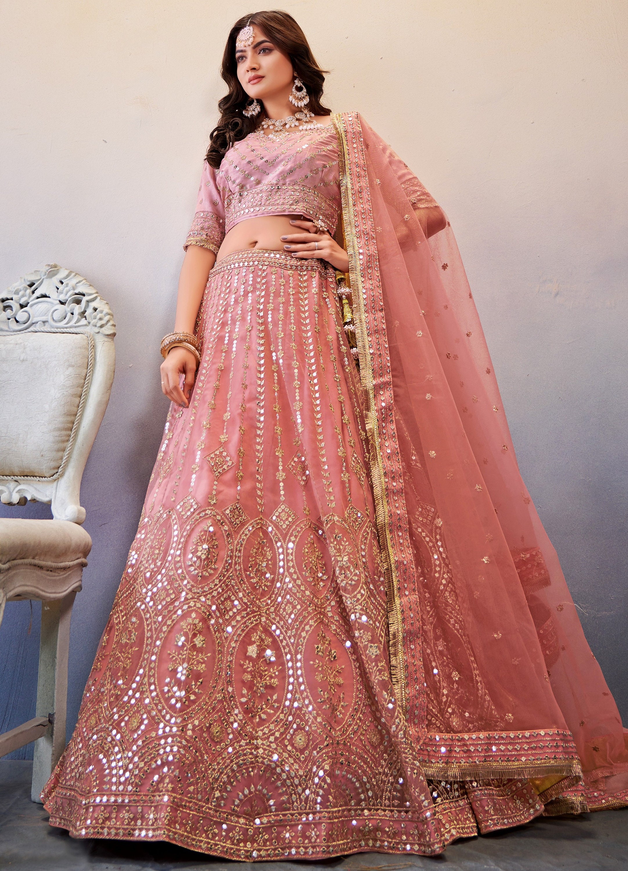 Pink Color Lehenga Choli Indian Wedding Dress Designers,