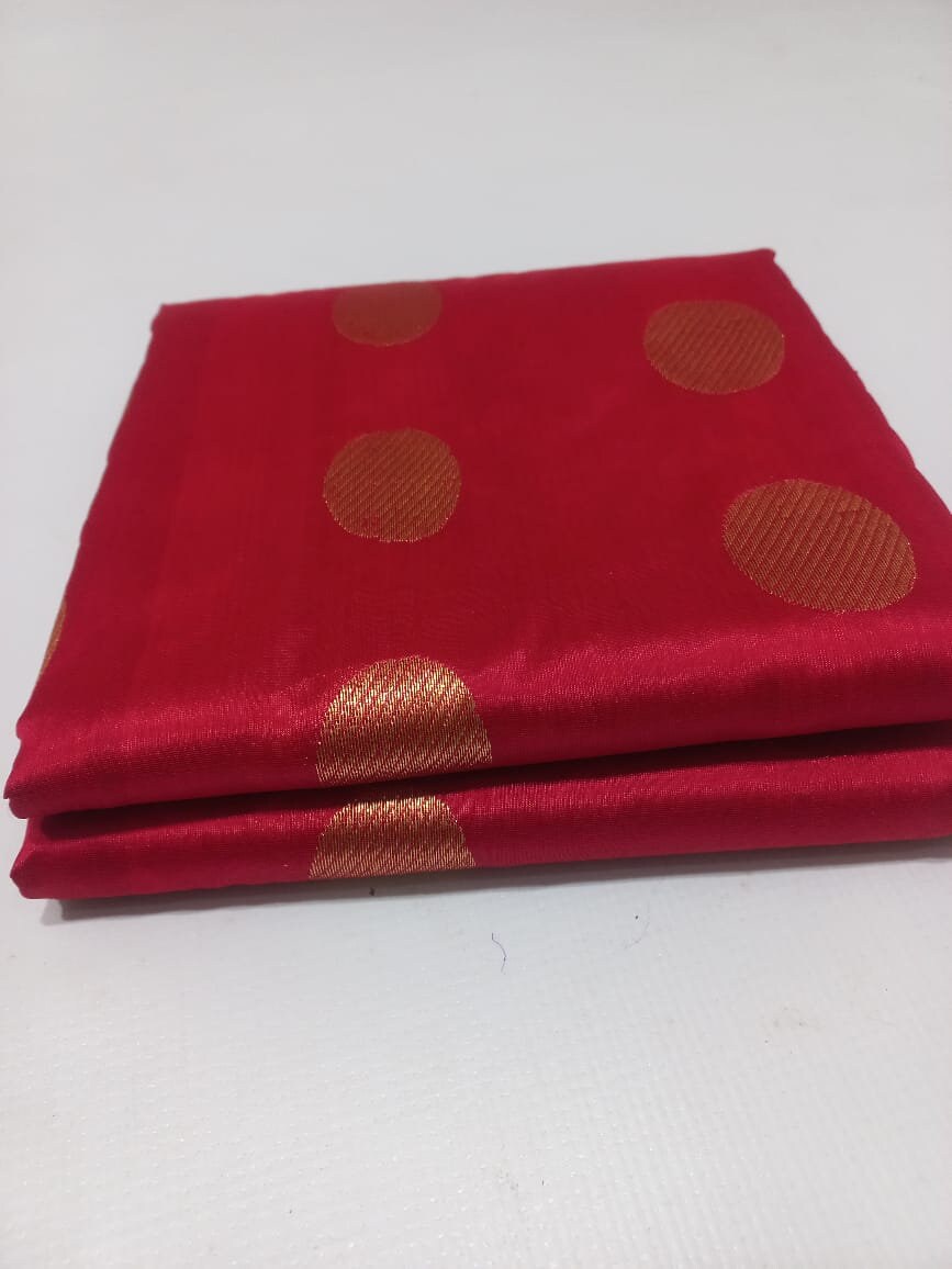 Red Chanderi Silk Sareepure Silk Saree for Wedding - Etsy