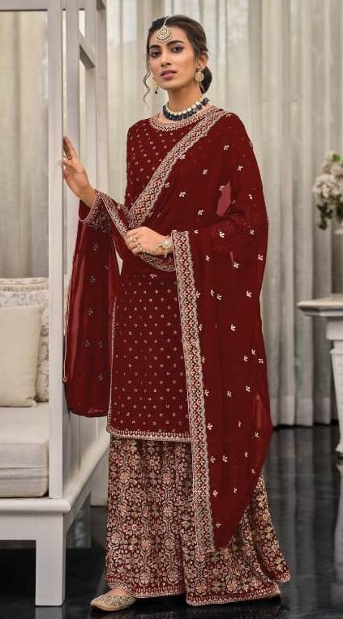 Pakistani Dress Kurta Palazzo Set Women Indian Bollywood Style - Etsy