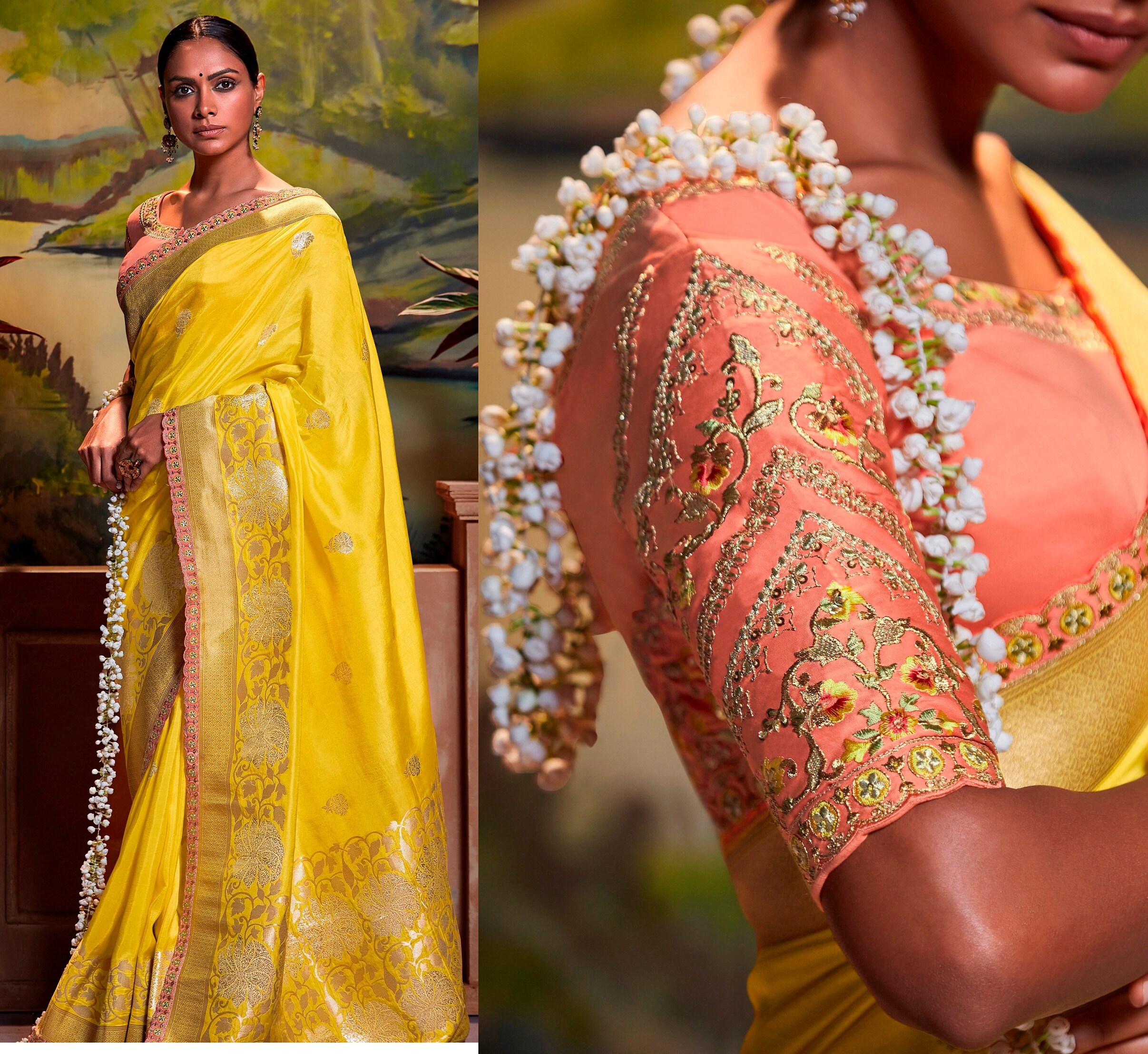 Beautiful Designer Yellow Sarees