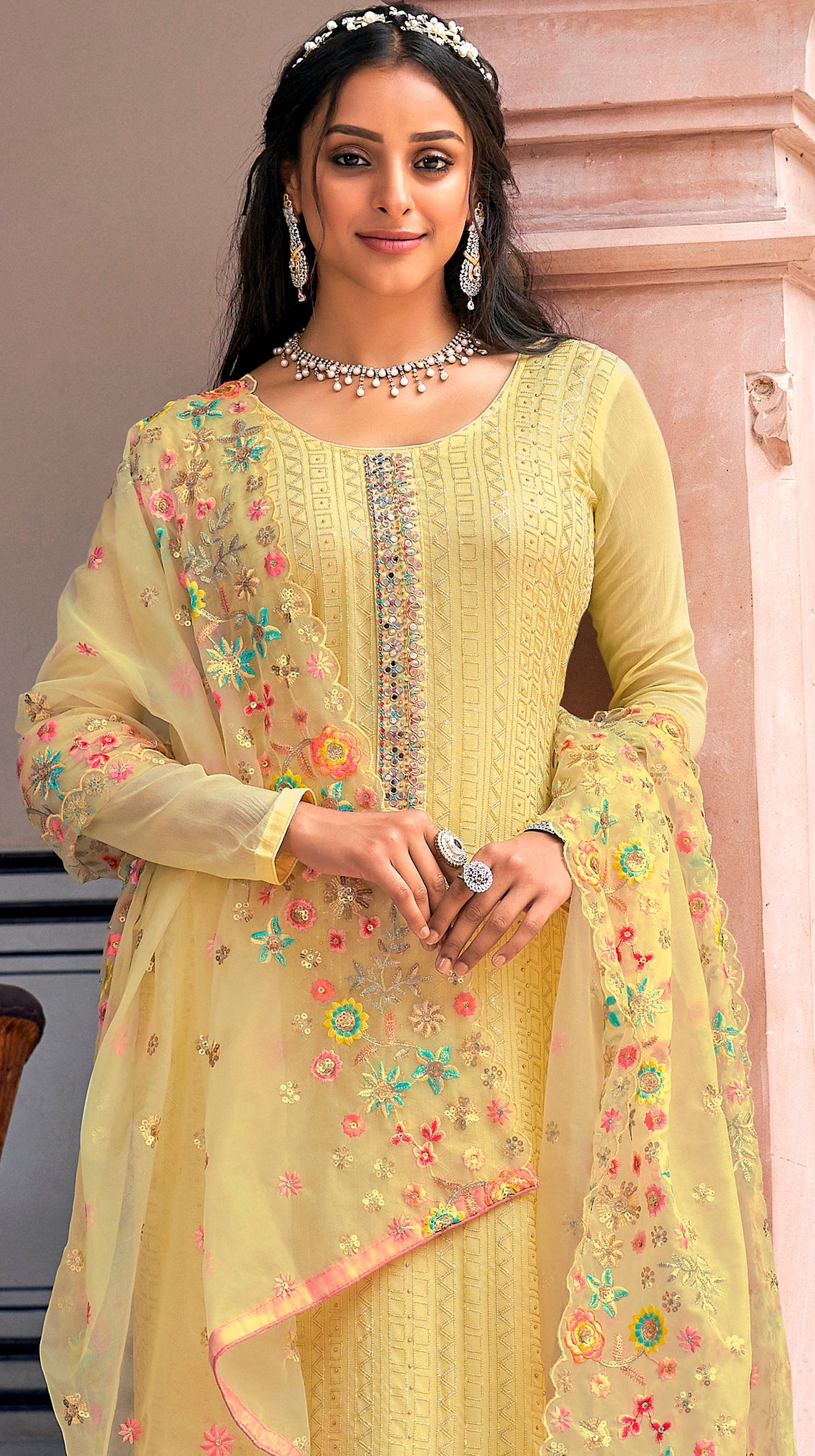 New Yellow Pakistani Salwar Kameez Party Wear Women Dress - Etsy