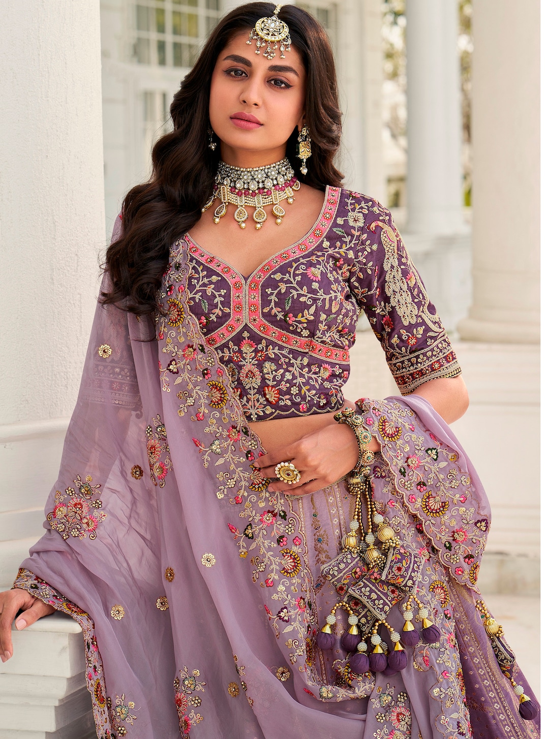 Lavender Purple Lehenga for Wedding Embroidered Bridal Lehenga Choli ...