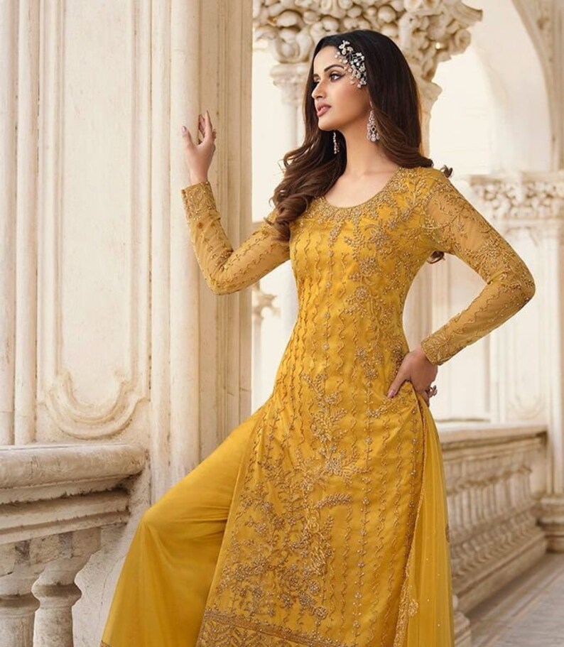 Latest Yellow Pakistani Indian Salwar Kameez Party Wear Women - Etsy