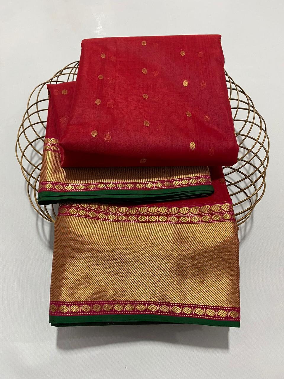 Red Chanderi Silk Sareepure Silk Saree for Wedding - Etsy