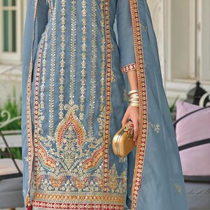 Purple,blue,silk Suit Blue ,readymade,suit, Dress,salwar Kameez, Suit ...