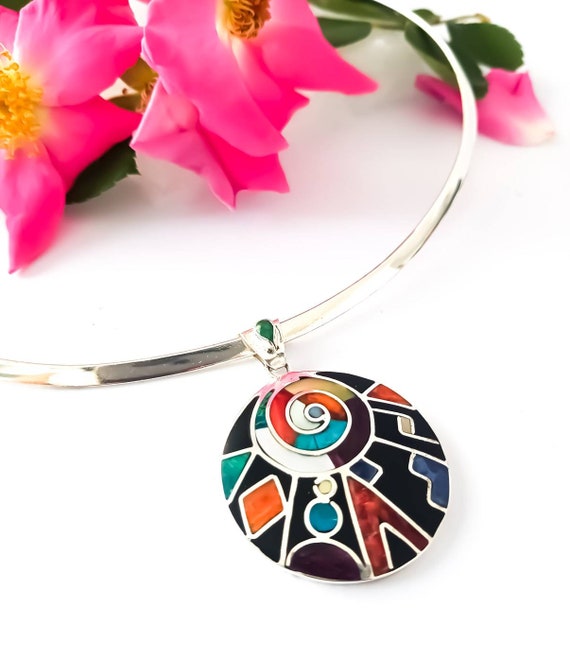 Peruvian Jewelry Choker and Pendant 100% Silver Silver 950 | Etsy