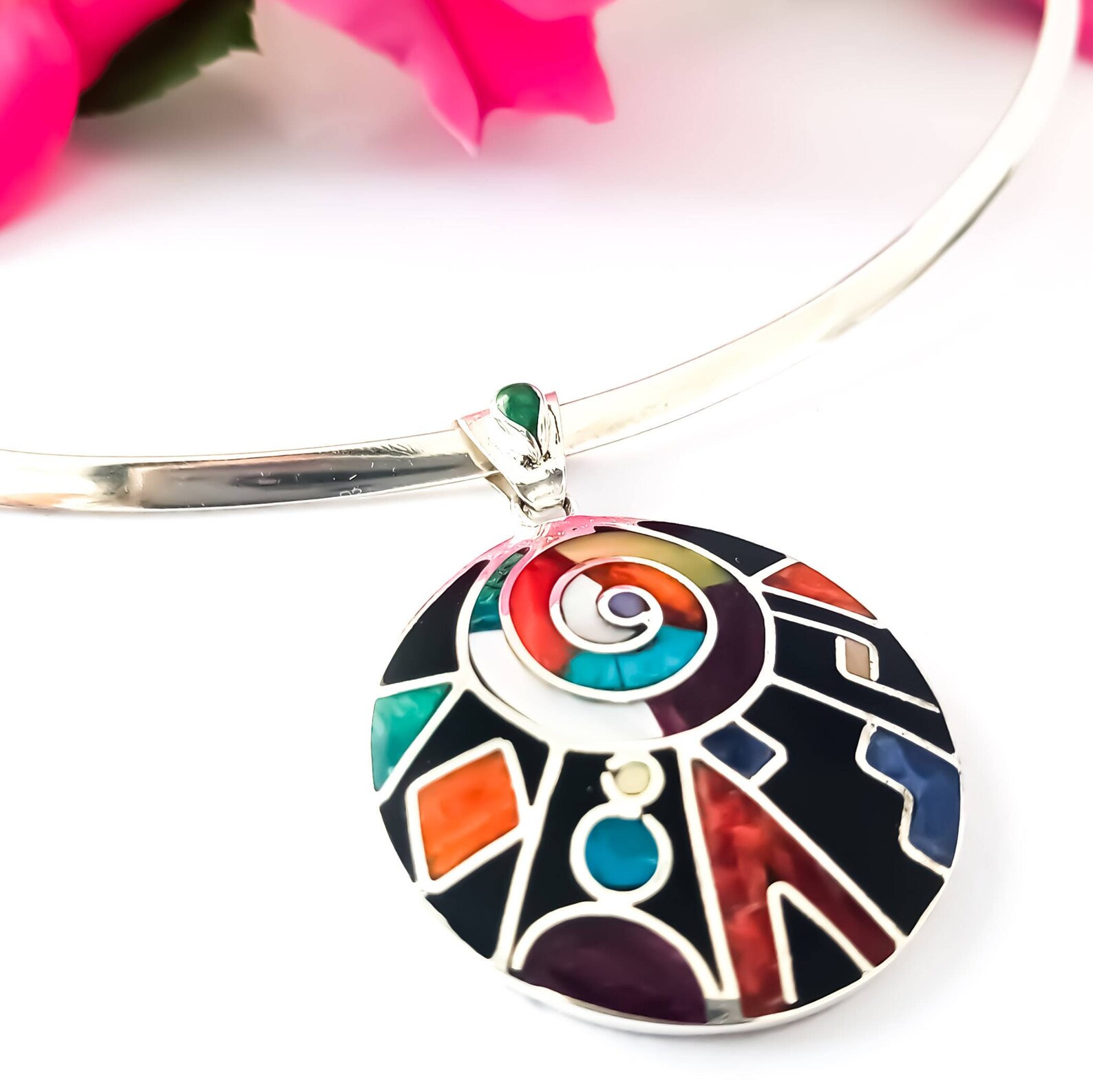 Peruvian Jewelry Choker and Pendant 100% Silver Silver 950 - Etsy