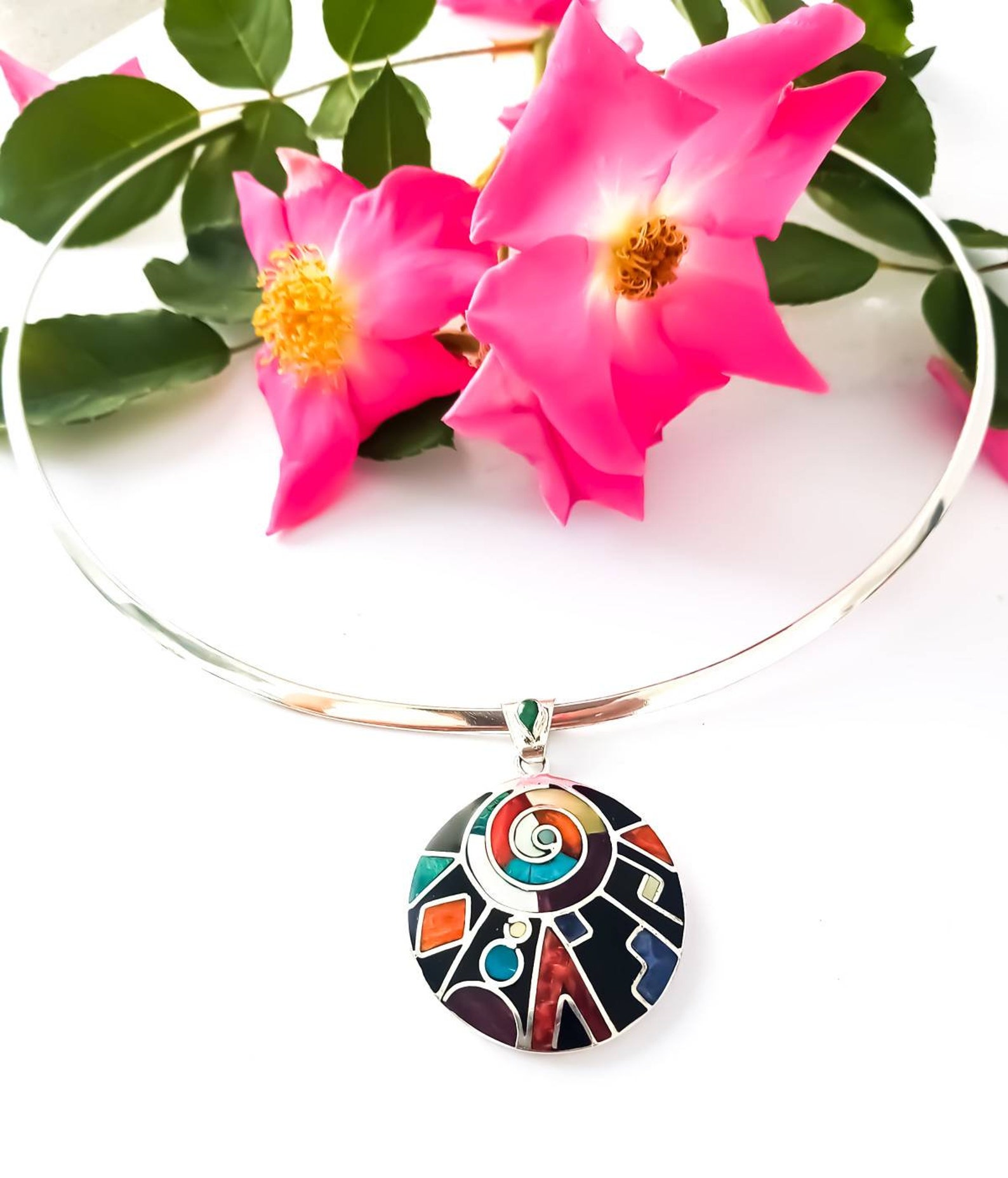 Peruvian Jewelry Choker and Pendant 100% Silver Silver 950 - Etsy