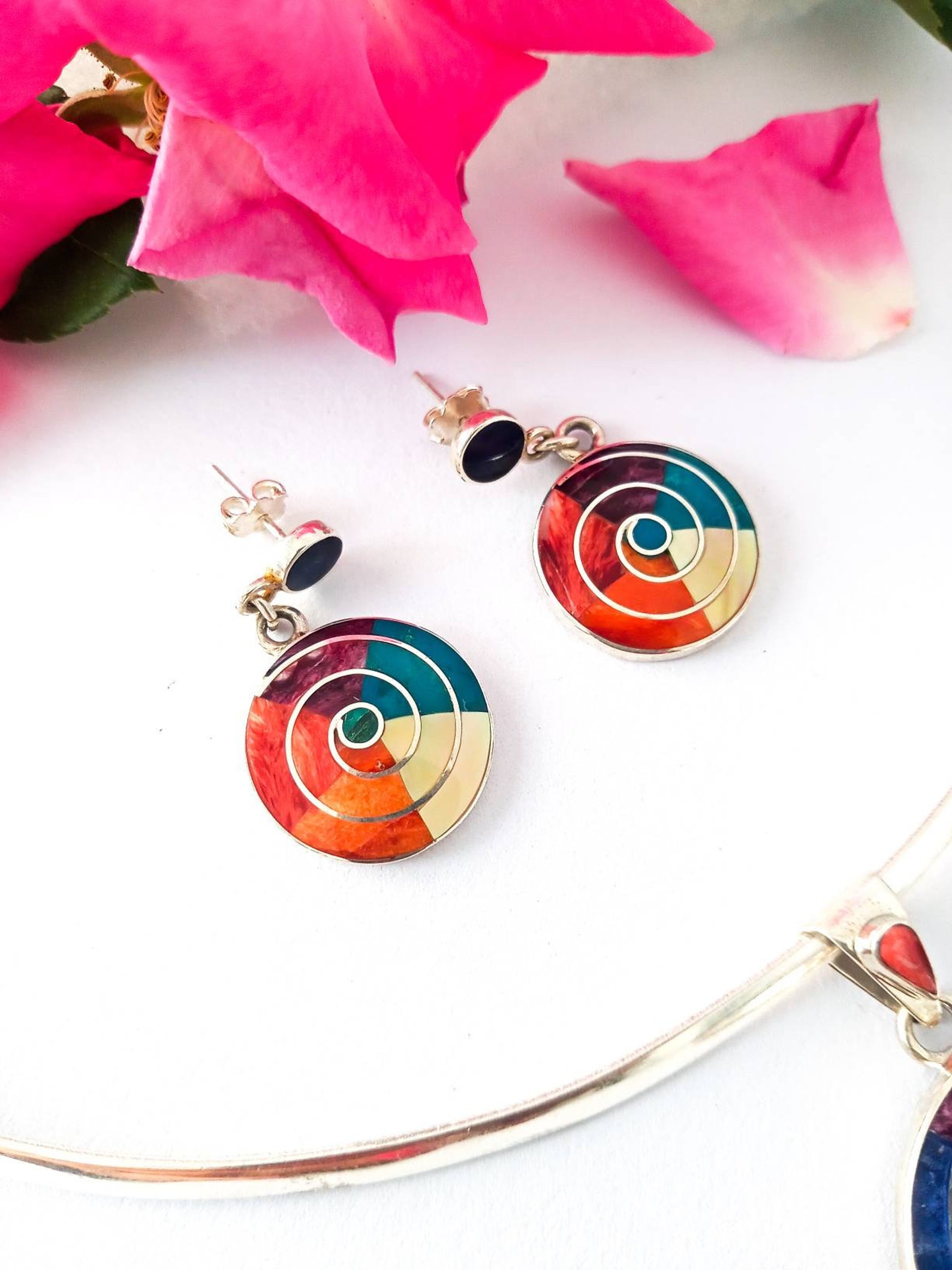 Set Peruvian Jewelry Choker Silver 950 Pendant With Spondylus Choker ...