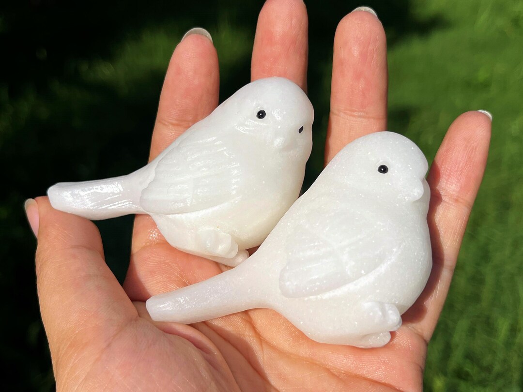 2.6'' Natural Hand Carved White Jade Bird，crystal Bird Decor，birds ...
