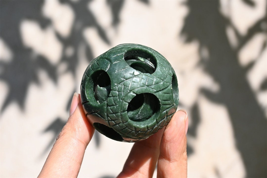 50mm+ Natural Green Jade Ball，chinese Hydrangea，exquisite Sphere ...
