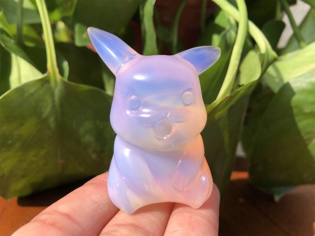 2'' Hand Carved Pink Opalite Pikachuquartz Crystalcrystal Pikachu ...