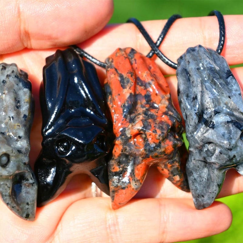 Bat Quartz Pendant - Etsy