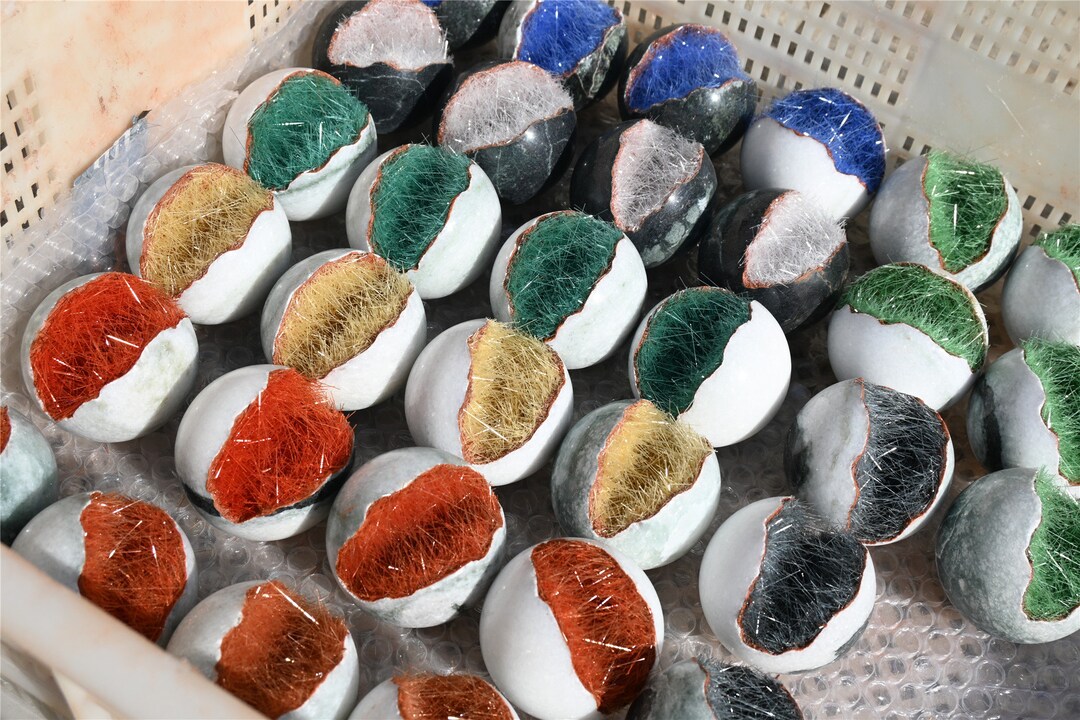 60mm Needle Ironstone Ball，quartz Crystal，open Mouth Crystal Ball ...