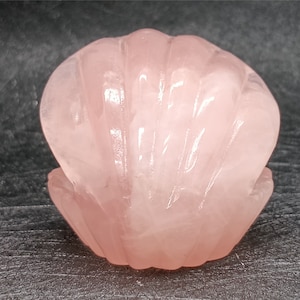 2.4''natural Hollowing Out Rose Quartz Shell，crystal Shell，crystal Gift ...