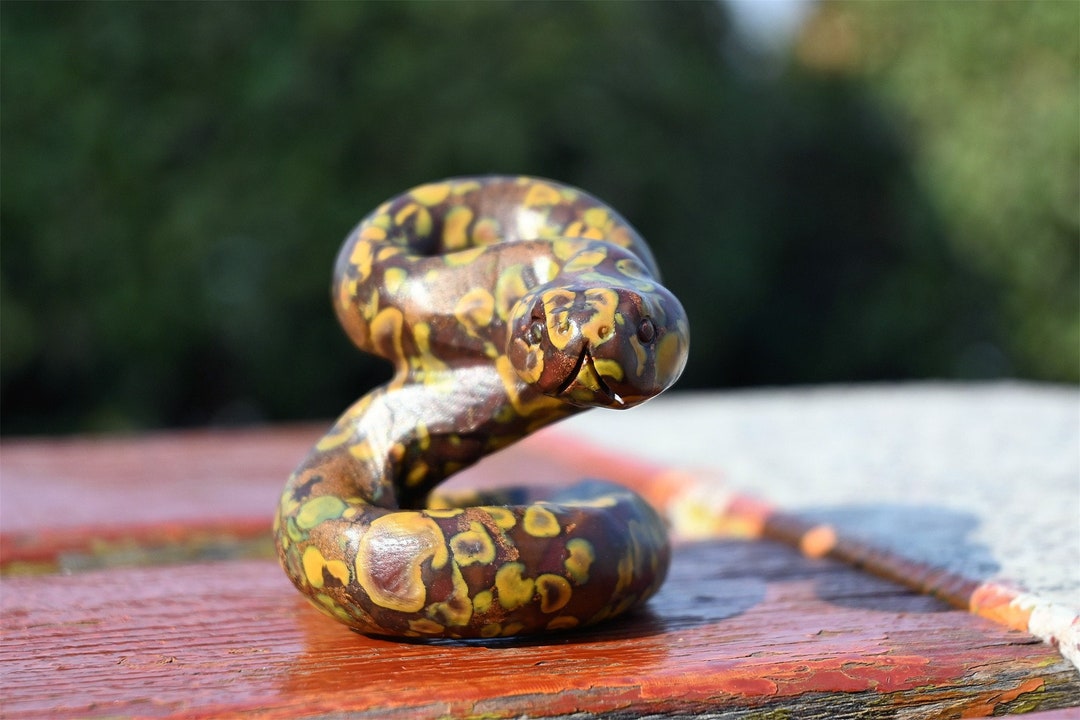 2.2'' Natural Azo Stone Snake，quartz Crystal Snake Carved，snake ...