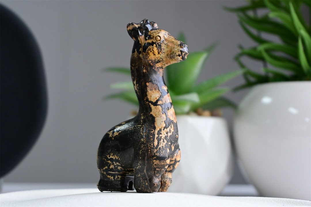 3'' Natural Hand Carved Picture Stone Giraffe，crystal Giraffe, Quartz ...