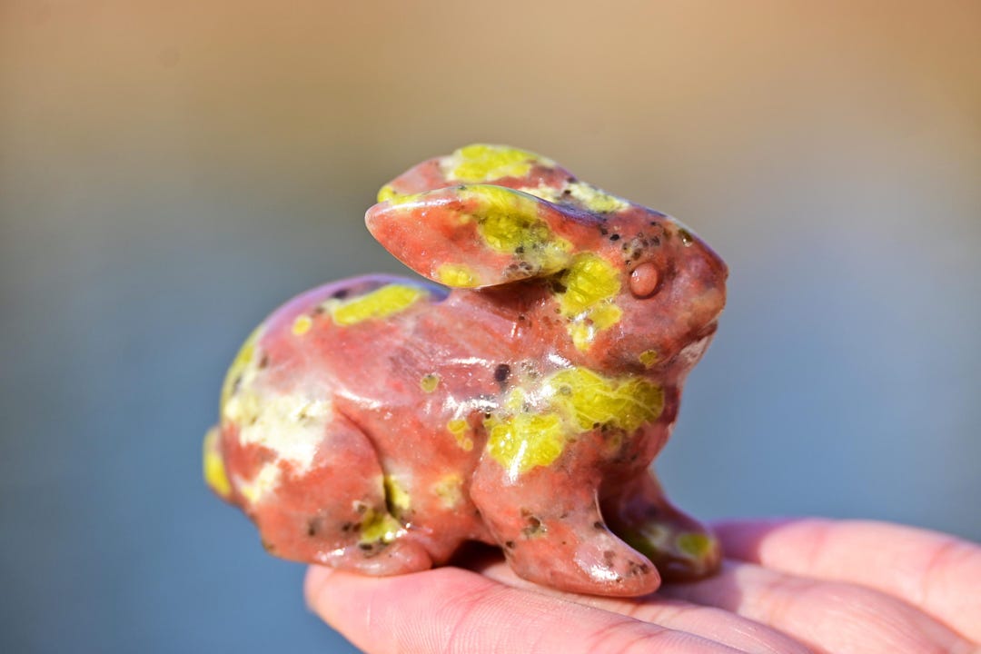 2.4'' Natural Sesame Stone Rabbit，crystal Rabbit Caving，cute Rabbit ...