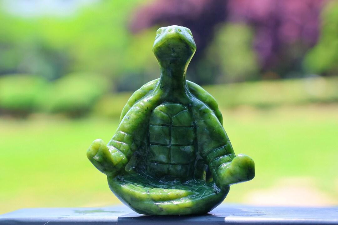 3.2'' Natural Green Jade Sea Turtle Carved，meditation Turtle，crystal ...