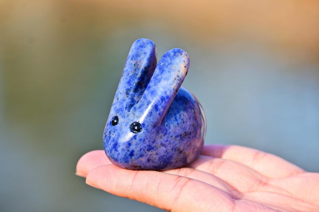 2'' Natural Sodalite Rabbit，crystal Rabbit Caving，cute Rabbit Decor ...